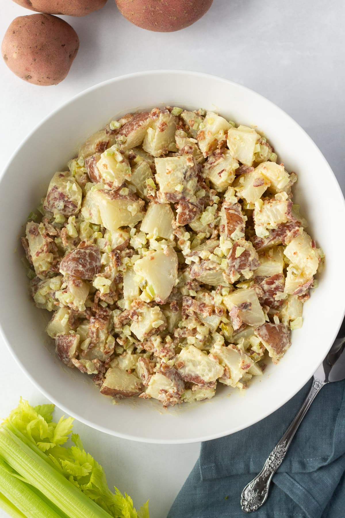 Red Skin Potato Salad with Bacon | Hot Pan Kitchen